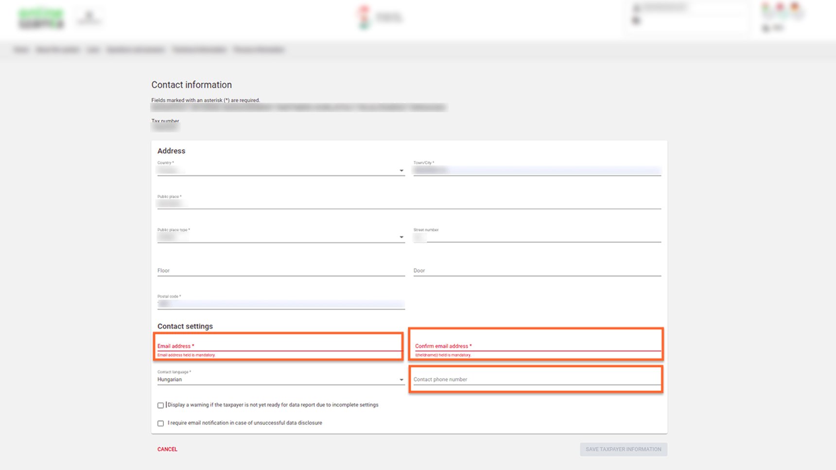 Technical guide for NAV online invoicing data registration