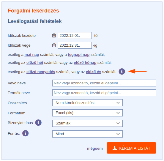 Forgalmi lekérdezés